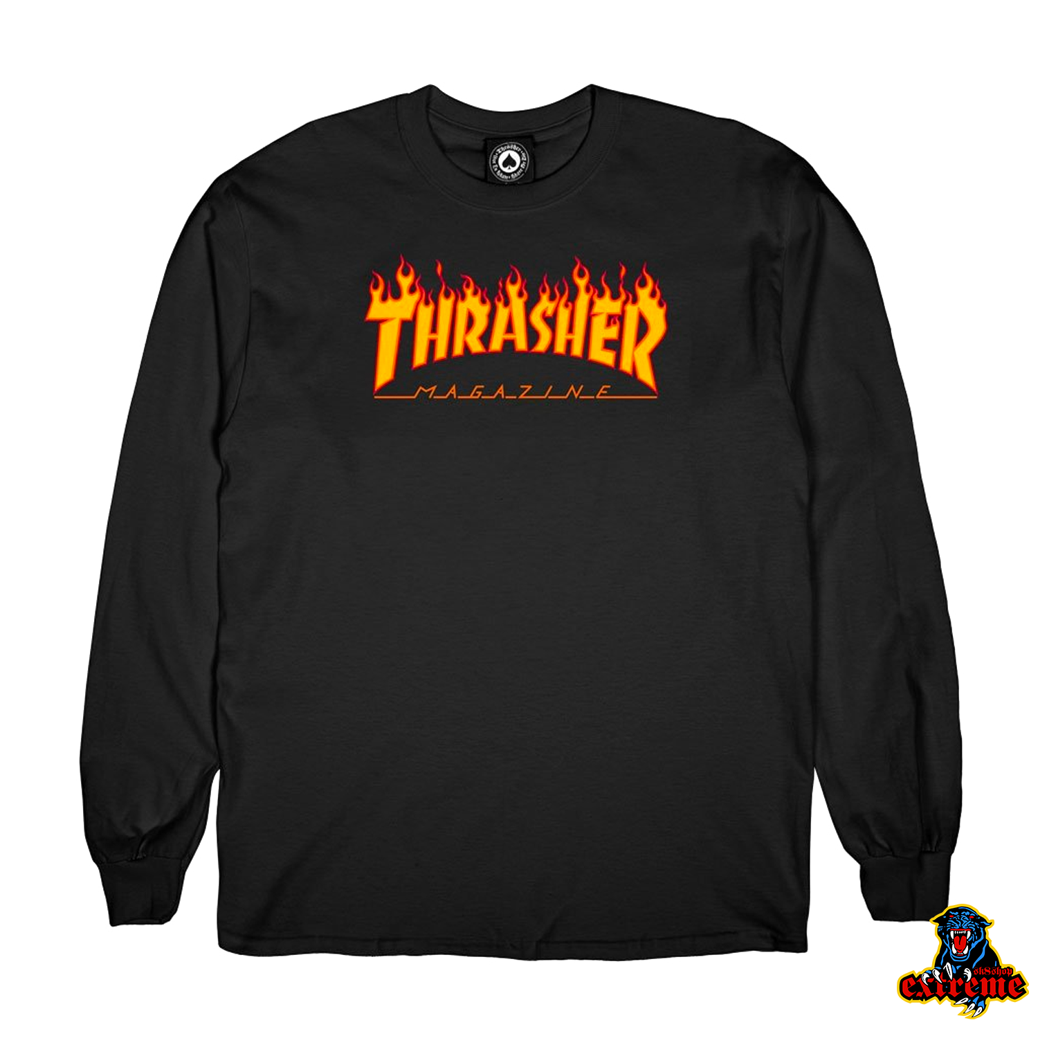 THRASHER LONGSLEEVE T-SHIRT Flame Black – Extreme Skateshop